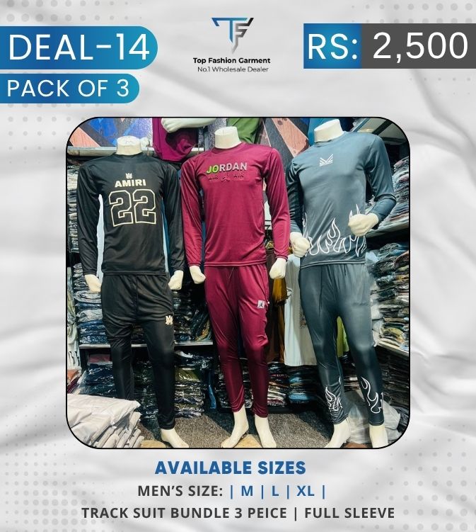 Deal 14 - Men’s Track Suit Bundle (Pack of 3) – Full Sleeve – Top ...